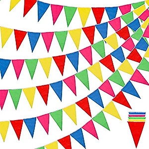 RUBFAC 1020ft 720pcs Colorful Pennant Banner Flags Multicolor Bunting String Triangle Flags Bulk, Garland for Grand Opening, Carnival Theme Birthday Party Decoration Outdoor Events Classroom Decor