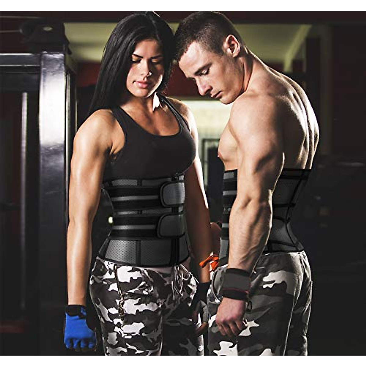 MOLUTAN Waist Trainer Trimmer for Men Tummy Control Shapewear Neoprene Sweat Belt Slimming Body Shaper Black