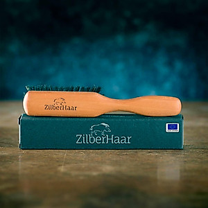 Beard Brush by ZilberHaar - Stiff Boar Bristles - Beard Grooming Brush for Men - Straightens and Promotes beard growth - Works with Beard Oil and Balm to Soften Beard – For beard kits - 6 inches long