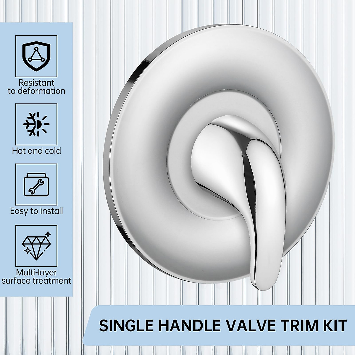 Shower Trim Kit Replacement for Moen Gibson Chrome Posi-Temp Pressure-Balancing Modern Valve Handle Only Trim, Valve Required