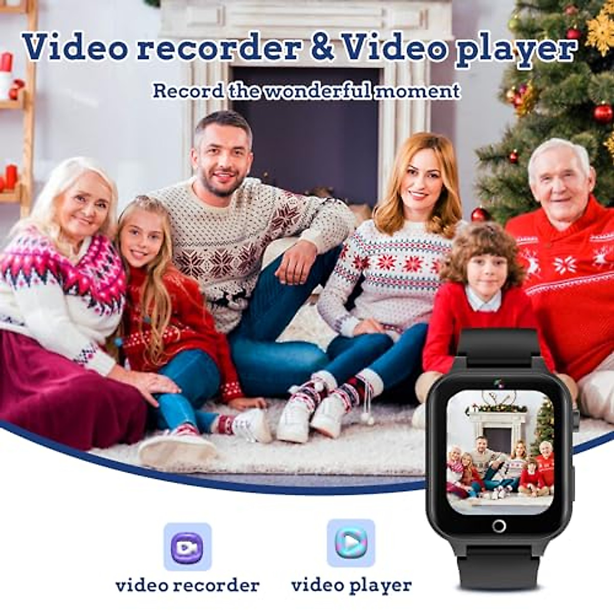 Goodatech Smart Watch for Kids 4-12 Years Boys Girls, 26 Puzzle Games,HD Camera,Video Music Player,Pedometer,Flashlight,Calendar Stopwatch Timer,Alarm Clock, Aluminum Case,Sport Band (Black)