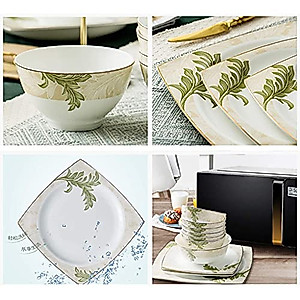 Porcelain Dinner Service,Stylish Ceramics Dinner Sets, Cereals Bowl & Soup Pot & Plate | 58 Pieces Bone China Dinnerware Set for Wedding Gifts and Family Gathering