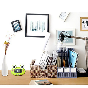 MOSHOU Kitchen Timer, Cute Animal Countdown Timer Hangable Alarm Clock with LCD Large-Screen Visual Clock for Cooking, Bake, Sport Game,Study, Lunch Break (Dark Purple Cattle)