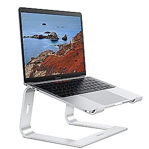 OMOTON Laptop Stand, Detachable Laptop Mount, Aluminum Laptop Holder Stand for Desk, Compatible with MacBook Air/Pro, Dell, HP, Lenovo and All Laptops (11-16 inch), Silver