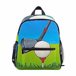 AUUXVA Kids Backpack Sport Club Golf Ball School Bag Kindergarten Toddler Preschool Backpack for Boy Girls Children