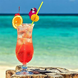 24PCS 3D Hawaii Drinking Straws Honeycomb Tropical Hawaiian Beach Theme Disposable Drinking Straws Fruit Straws Tropical for Summer Beach Pool Luau Parties Bars Restaurants Kitchen and more