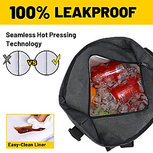 MIER Insulated Lunch Bag for Women Mens Adults Large Lunch Tote Bags Lunch Box Cooler for Work Picnic Beach with Shoulder Strap, Water Bottle Holder, Dark Grey