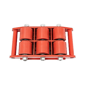HETEPPTR Machinery Mover 8T Heavy Duty Dolly Skate Roller 17600lbs Machinery Skate Dolly with 360°Rotation Cap and 6 Rollers for Transportation (Red)