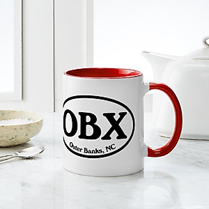 CafePress OBX Outer Banks, NC Oval Mug Ceramic Coffee Mug, Tea Cup 11 oz
