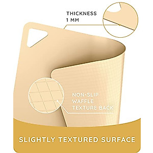 Extra Thin Flexible Cutting Boards for Kitchen - Cutting Mats for Cooking, Colored Cutting Mat Set with Easy-Grip Handles | Non Slip Cutting Sheets, Flexible Plastic Cutting Board Set of 3 (15"x12")