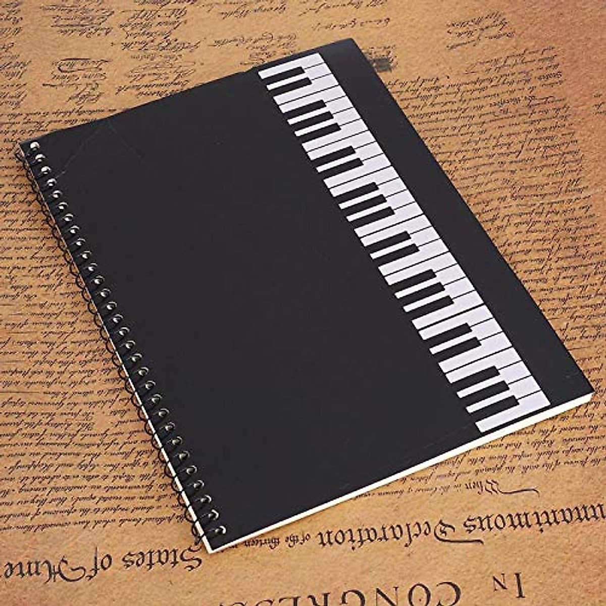 Notebook Beautiful Practical for Amateurs for Copying Music Score(Black piano pattern)