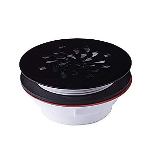 4-1/4 Shower Base Drain No Caulk, Matte Black, fits 2" Waste Pipe