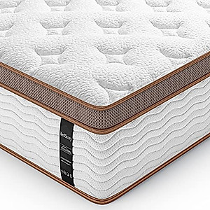 BedStory Queen Mattress - Made in USA - 14 Inch Hybrid Mattress Medium Feel, Individually Wrapped Coils for Pressure Relief & Motion Isolation, 80”x60”x14”