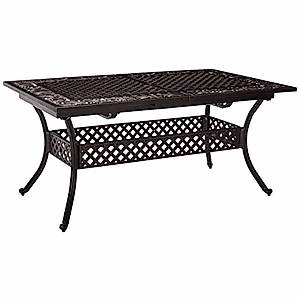 Christopher Knight Home Outdoor Expandable Patio Dining Table, 64"-81", Cast Aluminum, Shiny Copper