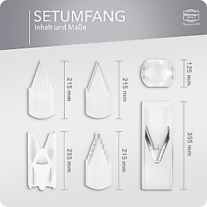Börner V3 TrendLine Mandoline Starter Set (6 pcs.) • Vegetable Slicer (V-Slicer) + Safety Guard + Inserts + Collection Tray + Multibox • Kitchen Slicer Set (White)