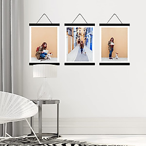 Magnetic Poster Hanger Frame In black 3 pack, 16x24 16x20 16x16 Poster Frame Wooden Magnetic Hanging Kit for Walls Map Canvas Artwork