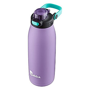 Bubba Radiant Vacuum-Insulated Stainless Steel Water Bottle with Leak-Proof Lid, Rubberized Water Bottle with Chug Cap, Keeps Drinks Cold up to 12 Hours, 32oz Dark Lavender