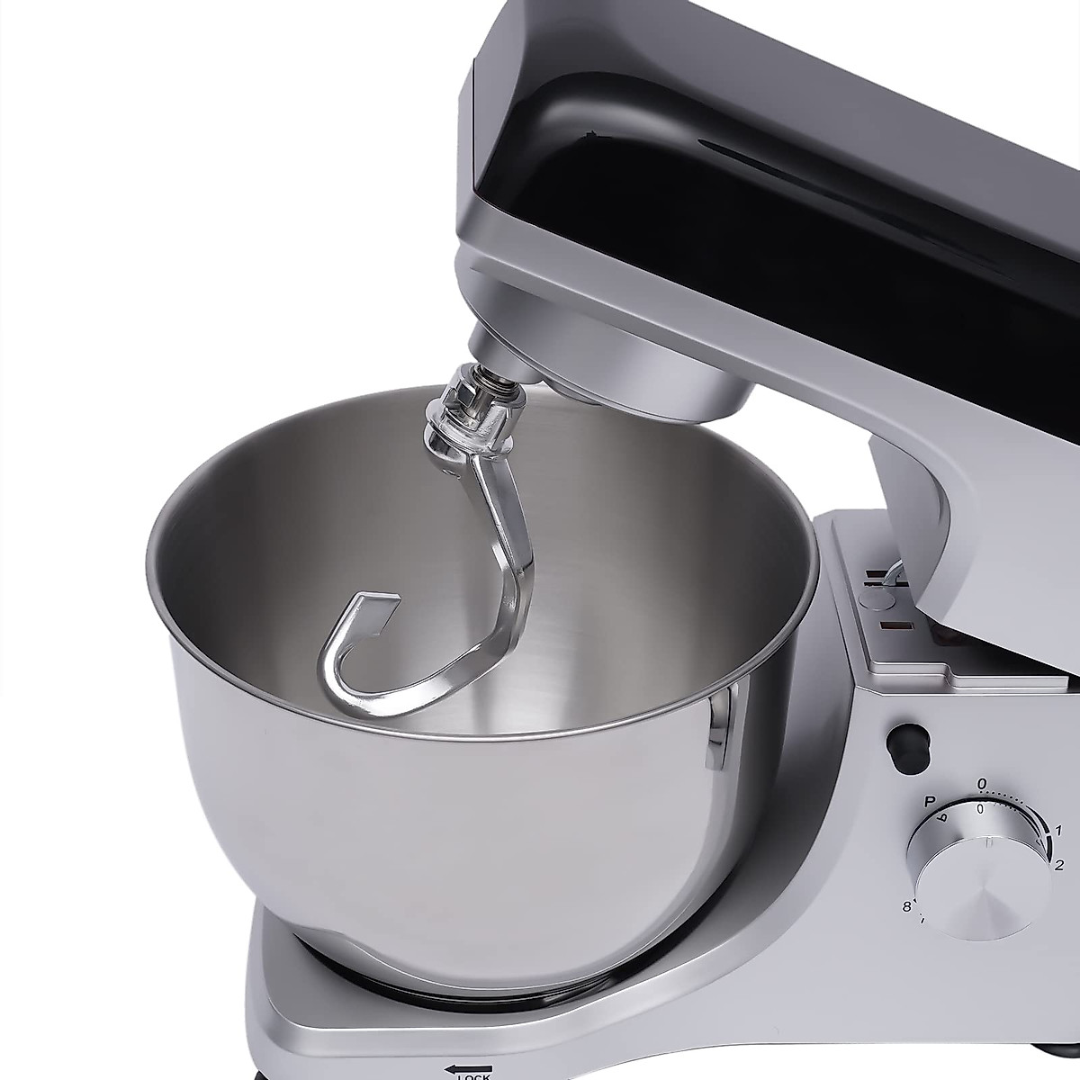 Electric Stand Mixer, 4.8Qt 8 Speeds Small Food Mixer Bread Dough Mixer with Mixing Bucket Dough Hook - Tilt-Head Standing Mixer for Salad Dough Jams Mixing, 110V 1000W, Adjustable Speeds