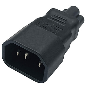 AAOTOKK IEC 320 C14 to C5 AC Adapter, 10A 125V IEC 3Pole Male to Mickey Mouse 3Pole Female Power Adapter,C5 to C14 AC Converter for Mickey Mouse Laptop Receptacle Converter (2 Pack-C5 to C14)