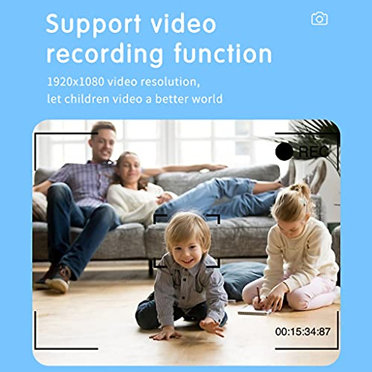 Kingjinglo 1080P Digital Camera Front & Back Dual Lens Video Recorder 2000W Pixels 2.0" IPS Screen Great for Kid Boy Girl Cute Cartoon Digital Camera for Kids Baby 1080P Video Selfie Tool Front 3