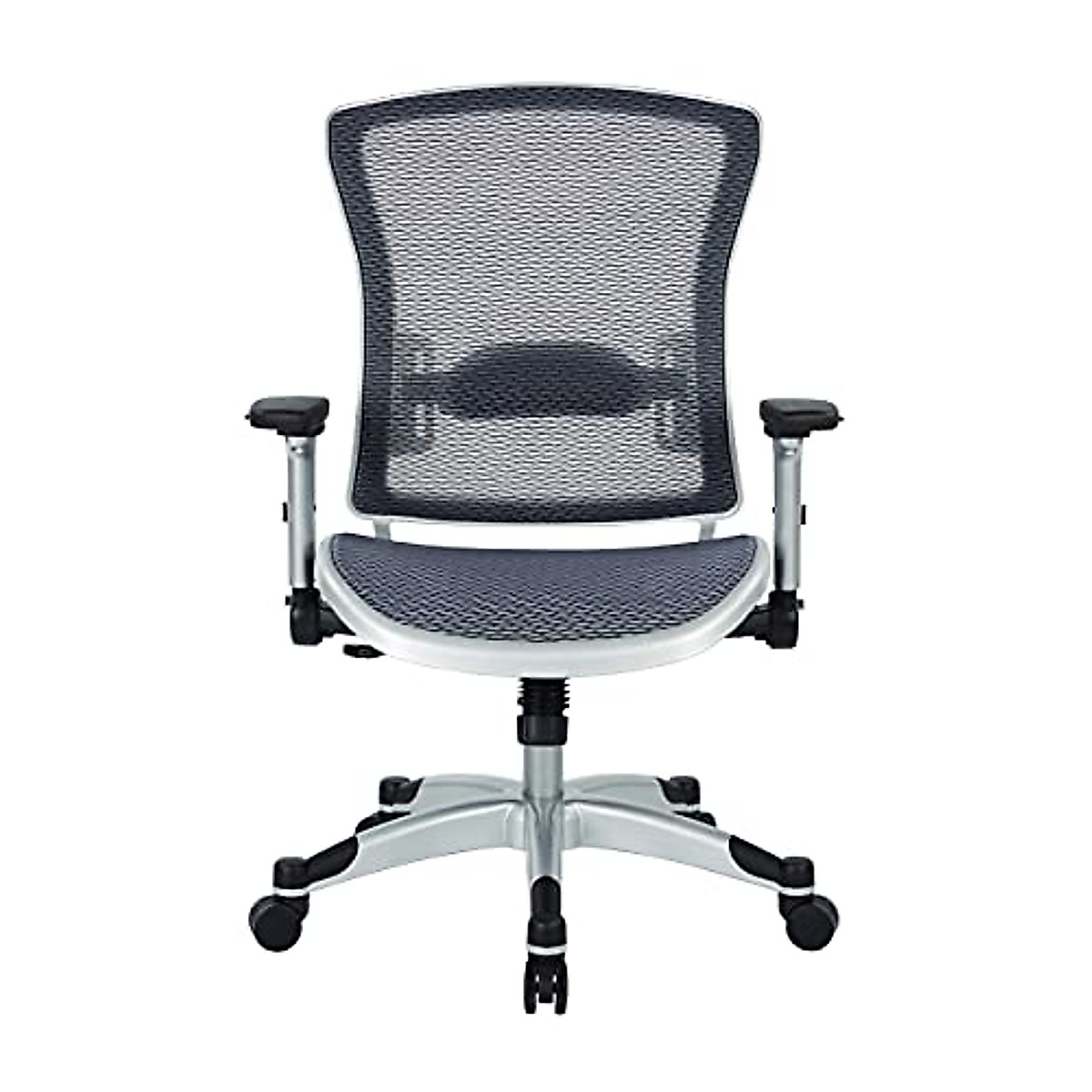 Space Seating 317 Series Executive Light Air Grid Office Chair with Breathable Mesh Back, Lumbar Support, 2-to-1 Synchro Tilt Control and Adjustable Tension, Platinum Finish