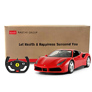 RASTAR Ferrari 488 GTB Model, 1/14 Scale Ferrari Remote Control Car for Boys 8-12 - RED
