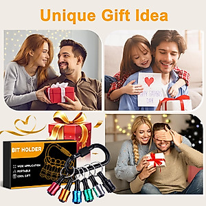 Bit Holder Stocking Stuffers for Men Gifts for Christmas Cool Gadgets Tool 1/4 Hex Shank Socket Magnetic Screwdriver Bit Holder Keychain Impact Driver Extension Bar Birthday Gifts Ideas for Dad Adult
