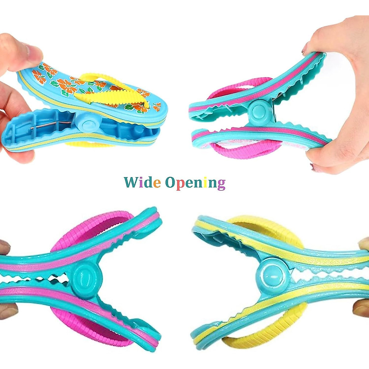 Beach Towel Clip,Vshinic Flip Flop Beach Towel Clips,Slippers Towel Clip,Strong Beach Chair Clips Peg Clips for Towels Beach Chairs Deck Patio Pool Boat Cruise Lounge Chair Accessories (4Pack