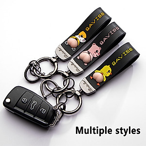 Turcee Cute Cartoon PVC Animal Keychain Zinc Alloy Key Ring Accessories Fashion keychains for Car Key Fit for Women and Men (Dog)