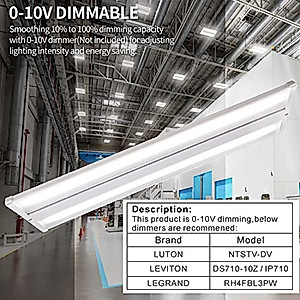 165W LED Linear High Bay Light Fixture, 2FT 22280LM(135LM/W) 5000K Daylight LED Workshops Light,100-277V, 0-10V Dimmable UL/DLC Warehouse Lighting for Exhibition Hall, Supermarkets, 5 Years Warranty
