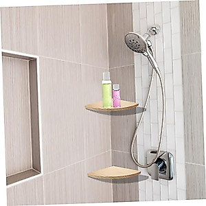 Amosfun 1set Corner Shelf Wall-Mounted Sundries Holder Pine Shelves Home Wall-Mounted Shelves Corner Wall Shelves Wall Mounted Shelf Decorative Wall Storage Shelf Pine Shelf Wood