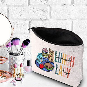 WZMPA Lunch Lady Cosmetic Makeup Bag School Lunch Lady Appreciation Gift Zipper Pouch Bag For Cafeteria Worker School Lunch Server Gift (Lunch Lady)