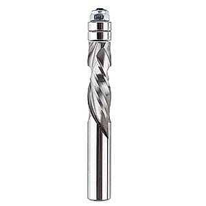 SpeTool Spiral Flush Trim Router Bit, 1/2 Inch Shank 1-1/2 Inch Cutting Length Extra Long 4 Inch, Solid Carbide UP&Down Compression Router Bits for Woodwork CNC Triming