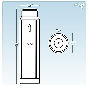 AQUATICLIFE 10" x 2.5" Translucent Refillable Reusable Water Filter Cartridge for DI Resin and Other Media