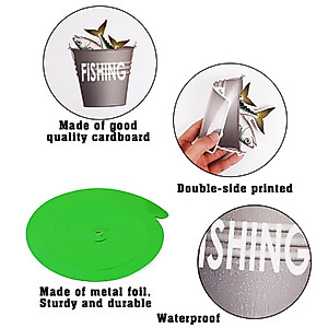 60Pcs Gone Fishing Party Supplies Fishing Birthday Party Decorations Fishing Banner Ceiling Streamers Fish Paper Signs Fishing Party Decorations Fish Hanging Swirl Paper Cutouts for Fishing