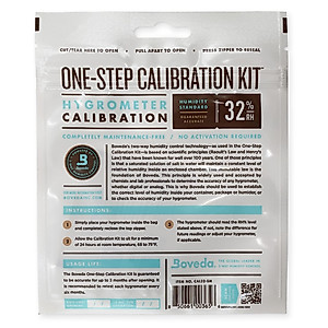 Boveda One Step Hygrometer Mess Free Calibration Kit – Preloaded 32% RH 2-Way Humidity Control – Hygrometer Accuracy – Precise Test for Digital and Analog Hygrometers and Humidity Sensors – 1 Count