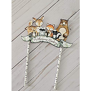 Woodland Baby Shower Cake Topper, Woodland Welcome Baby Topper, Woodland Animals, Baby Shower Decoration