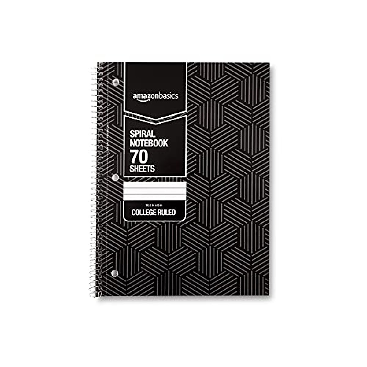 Amazon Basics College Ruled Wirebound Spiral Notebook, 70 Sheet - 5-Pack, Assorted Sunburst Pattern Colors