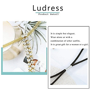 Ludress Layered Thigh Chain Gold Rhinestones Leg Chain Spaekly Crystal Body Chain Halloween Rave Body Jewelry Accessories for Women and Girls