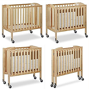 Dream On Me 3-in-1 Folding Portable Crib, Natural, Large