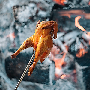 RAOMEIDE 32" Heavy Duty Marshmallow Roasting Sticks, Smores Sticks for Fire Pit Long, Hot Dog Sticks for Campfire, Smores Skewers for Marshmallows 2 Pack