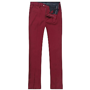 Cloudstyle Men's 2-Piece Suits Slim Fit 1 Button Dress Suit Jacket Blazer & Pants Set Wine Red