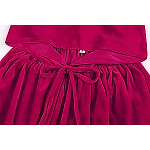 Aricy Kids Hooded Cloak Cape Christmas Halloween Role Play Cosplay Costume, Velvet Burdundy, M/ages 5-7