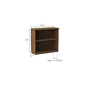 Alera ALEVA633032WA Valencia Series 31-3/4 in. x 14 in. x 29-1/2 in. Two-Shelf Bookcase - Modern Walnut