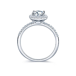 LANE WOODS 1ct Mossanite Ring D Color VVS1 Clarity Solitaire Women's Engagement Rings Wedding Band Gift