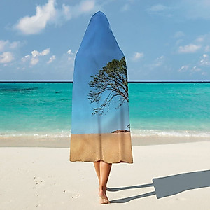 Wearable Blanket, Tree Women Men Hooded Blanket, Desert Summer Solitude, Soft Warm Cozy, 50 x 60inches, Gifts for Women Adults Girls and Kid, Multicolor