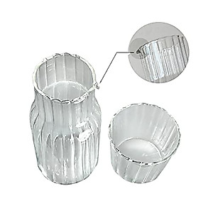 Lily's Home Vintage Style Bedside Night Water Carafe with Tumbler Glass, Use in Bedroom Bathroom, or Kitchen, Use Cup as Lid, 16 Ounces