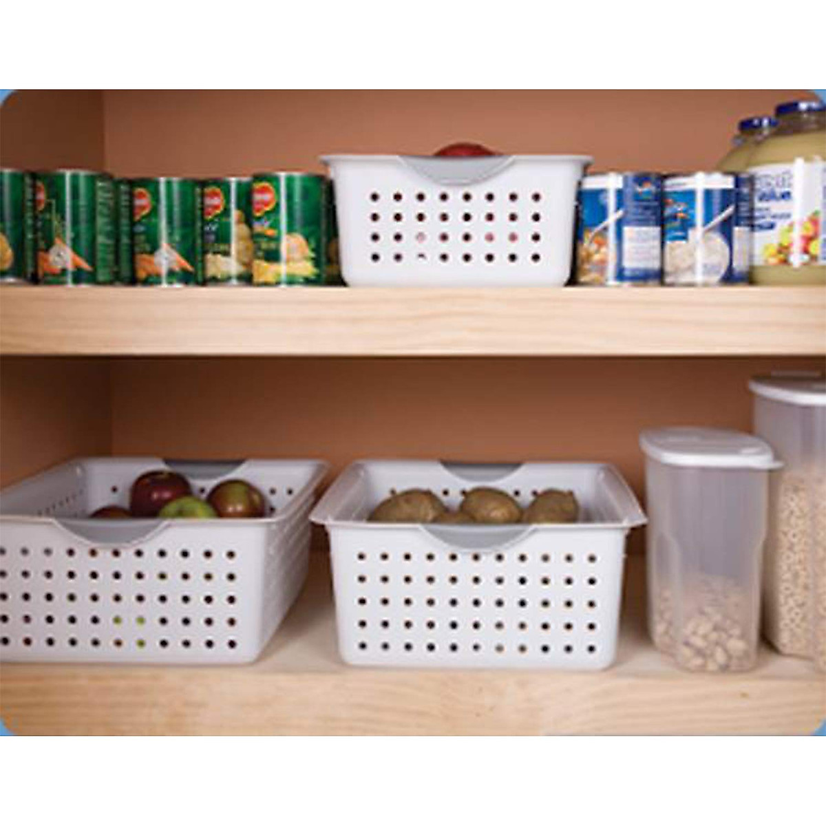 Sterilite Medium Ultra Basket Plastic Storage Bin Organizer - White