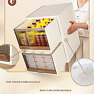 XIYAO Plastic Storage Bins with Drawers,Stackable Storage Drawer with Clear Flip door, Wardrobe Closet Organizer,Toy Storage containers organizer for clothes,Home,Bedroom,White(8Gal*3 pack)