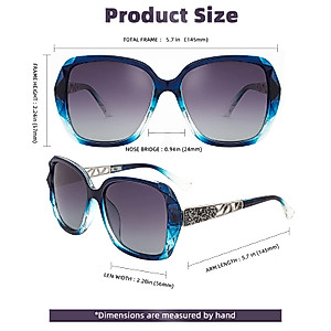 OCERAVE Oversized Polarized Square Sunglasses for Women Men Fashion Sparkling Frame Shades HJ025